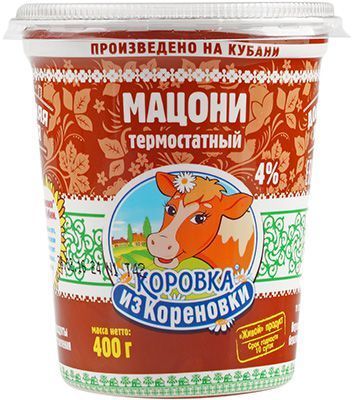 Мацони Коровка из Кореновки 4% жир., 400г купить в Москве с доставкой ...