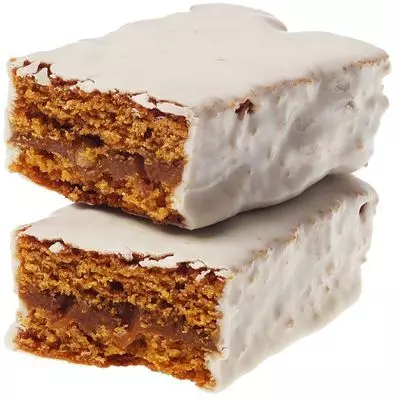 Имбирный батончик Ginger в белой глазури со сгущенкой и грецкими ...