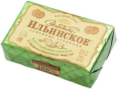 Масло сливочное Крестьянское соленое 72.5% жир. сладко-сливочное масло ...