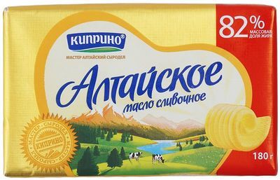 Масло сливочное Алтайское 82% жир. Киприно 180г - купить в Москве по ...