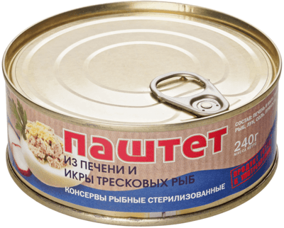 Купить Паштет из печени и икры тресковых рыб 240г в Москве с доставкой ...