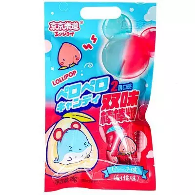 Конфета леденцы на палочке Looli Pop с двойным вкусом персика 78г ...
