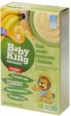 Каша детская рисово-кукурузная безмолочная с бананом без сахара с 6 ...