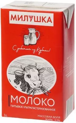 Молоко Милушка 3.2% жир. 1л купить в Москве с доставкой на дом от ...