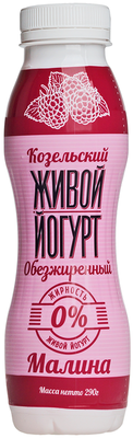 Йогурт живой Малина 0% жир., 290г - купить в Москве по выгодной цене в ...
