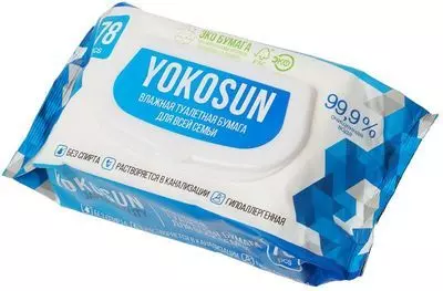 Туалетная бумага влажная для всей семьи YokoSun 78шт - купить в Москве ...