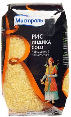 Рис Индика пропаренный Gold 1 кг купить в Москве по низкой цене с доставкой