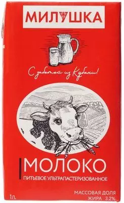 Молоко Милушка 3.2% жир. 1л купить в Москве с доставкой на дом от ...