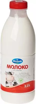Молоко пастеризованное Молком 3.2% жир. 950мл купить в Москве с ...